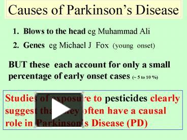 Causes of Parkinson presentation | free to view