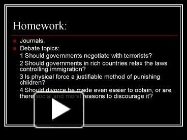 PPT – Homework: PowerPoint presentation | free to view - id: 1e8603-NDc1N