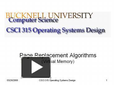 Page Replacement Algorithms (Virtual Memory) presentation | free to ...
