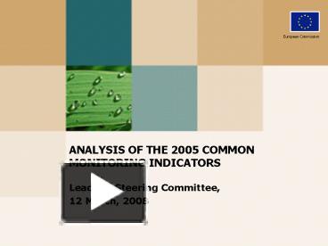 PPT – ANALYSIS OF THE 2005 COMMON MONITORING INDICATORS PowerPoint ...