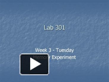 Lab 301 presentation | free to view