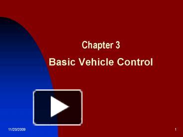 Chapter 3 Basic Vehicle Control presentation | free to view