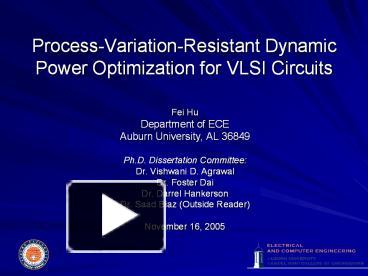 PPT – Process-Variation-Resistant Dynamic Power Optimization for VLSI ...