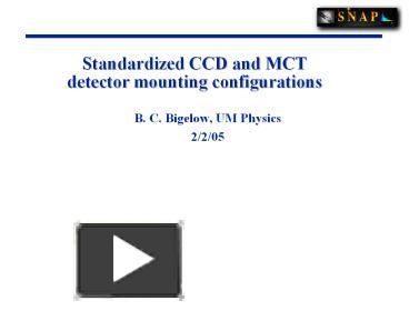 PPT – Standardized CCD and MCT detector mounting configurations ...