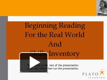 Beginning Reading presentation | free to view