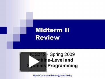 PPT – Midterm II Review PowerPoint presentation | free to view - id ...