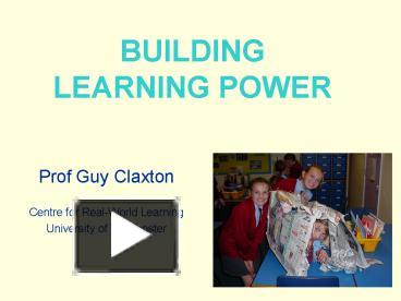 PPT – BUILDING LEARNING POWER PowerPoint presentation | free to view ...