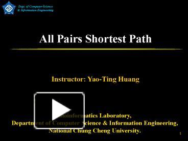 All Pairs Shortest Path presentation | free to view
