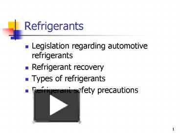 Refrigerants presentation | free to view