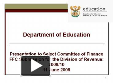 PPT – Department of Education Presentation to Select Committee of ...