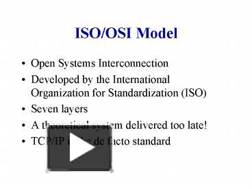 ISO/OSI Model presentation | free to view