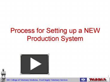 PPT – Process for Setting up a NEW Production System PowerPoint ...