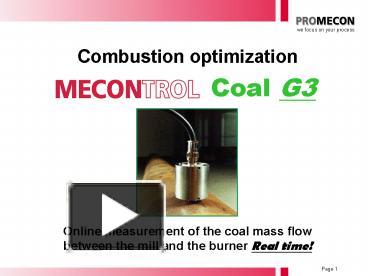 Combustion optimization presentation | free to view