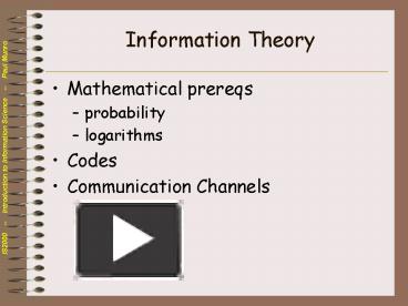 PPT – Information Theory PowerPoint presentation | free to download ...