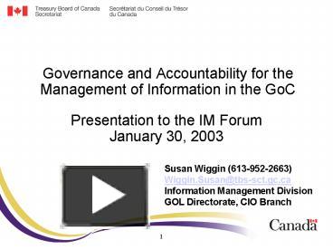 PPT – Governance and Accountability for the Management of Information ...