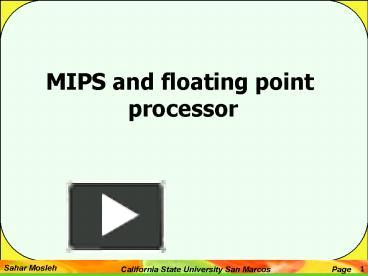 MIPS and floating point presentation | free to view