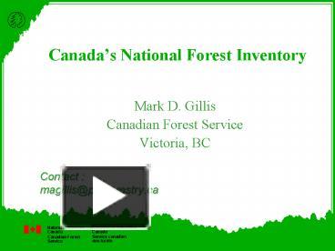 Canadas National Forest Inventory presentation | free to view