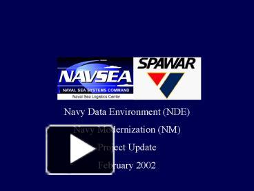 Navy Data Environment NDE presentation | free to view