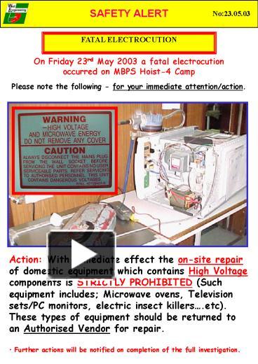 FATAL ELECTROCUTION presentation | free to view