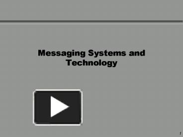 Messaging Systems and Technology presentation | free to view