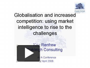PPT – Globalisation and increased competition: using market ...
