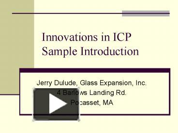 PPT – Innovations in ICP Sample Introduction PowerPoint presentation ...