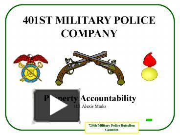 401ST MILITARY POLICE COMPANY presentation | free to view