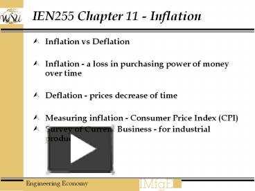 PPT – IEN255 Chapter 11 - Inflation PowerPoint presentation | free to ...