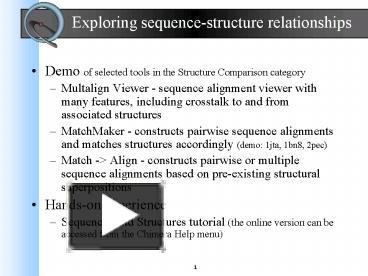PPT – Exploring sequence-structure relationships PowerPoint ...