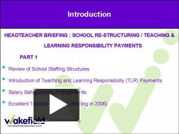 HEADTEACHER BRIEFING : SCHOOL RESTRUCTURING TEACHING presentation ...