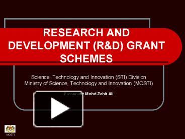 RESEARCH AND DEVELOPMENT (R presentation | free to view