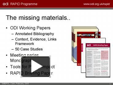 The missing materials'' presentation | free to view