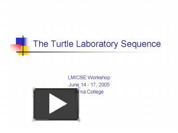 PPT – The Turtle Laboratory Sequence PowerPoint presentation | free to ...