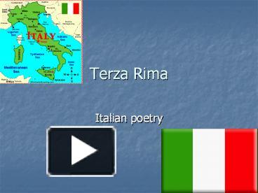 Terza Rima presentation | free to view