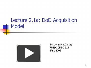 PPT – Lecture 2.1a: DoD Acquisition Model PowerPoint presentation ...