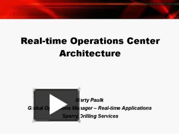 Realtime Operations Center Architecture presentation | free to view