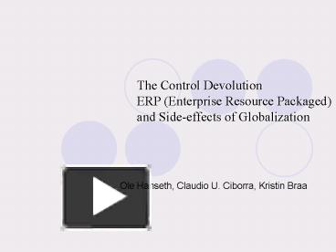 PPT – The Control Devolution PowerPoint presentation | free to view ...