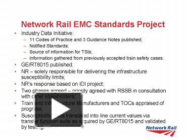 Network Rail EMC Standards Project presentation | free to view