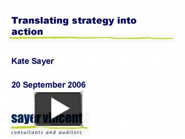 Translating strategy into action presentation | free to view