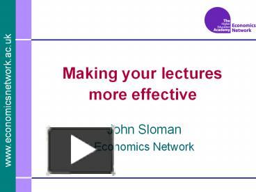 PPT – Making your lectures more effective PowerPoint presentation ...