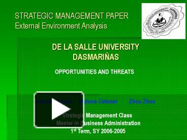 Strama Paper-External Analysis presentation | free to download