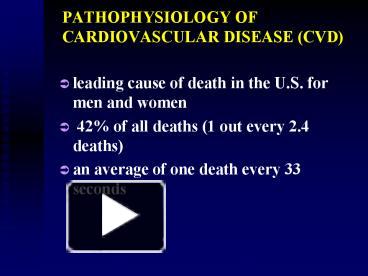PATHOPHYSIOLOGY OF CARDIOVASCULAR DISEASE CVD presentation | free to view