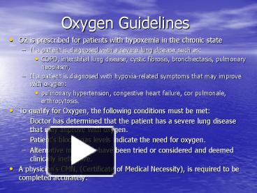 Oxygen Guidelines presentation | free to view