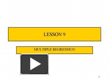 PPT – MULTIPLE REGRESSION PowerPoint presentation | free to view - id ...