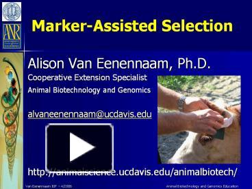 Marker-Assisted Selection presentation | free to download