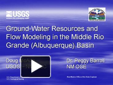GroundWater Resources and Flow Modeling in the Middle Rio Grande ...