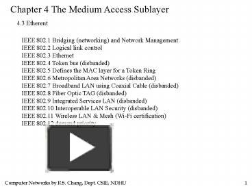 PPT – Chapter 4 The Medium Access Sublayer PowerPoint presentation ...