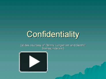 Confidentiality presentation | free to download