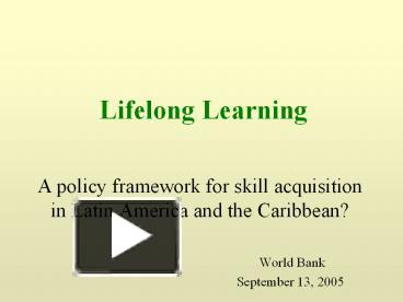 Lifelong Learning presentation | free to view