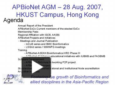 PPT – APBioNet AGM PowerPoint presentation | free to download - id ...